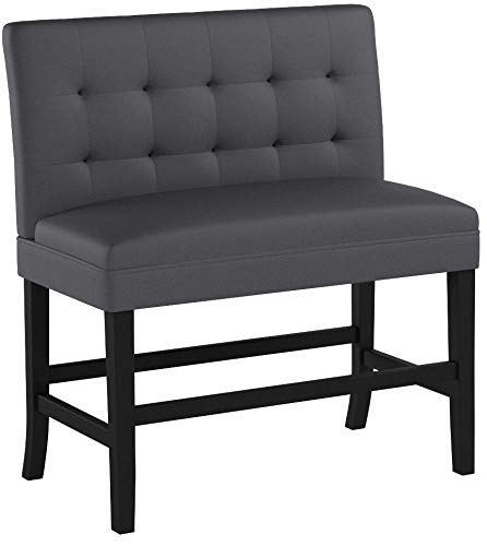 Christopher Knight Home Kenan Fabric Barstool Bench, Dark Charcoal