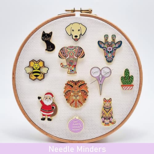 Meloca Designs Dog Needle Minder for Cross Stitch, Embroidery, Sewing, Quilting, Needlework and Haberdashery