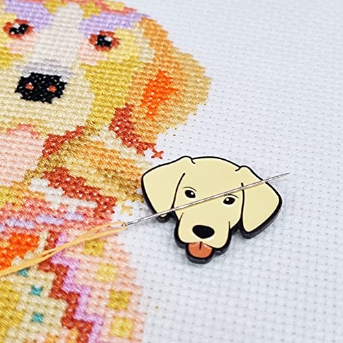 Meloca Designs Dog Needle Minder for Cross Stitch, Embroidery, Sewing, Quilting, Needlework and Haberdashery