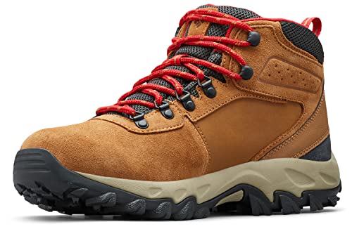 Columbia Men's Newton Ridge Plus II Suede Waterproof Boot, Breathable with High-Traction Grip,elk/mountain red,17