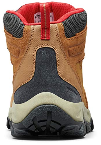Columbia Men's Newton Ridge Plus II Suede Waterproof Boot, Breathable with High-Traction Grip,elk/mountain red,17