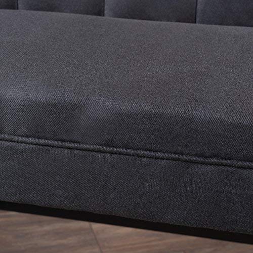 Christopher Knight Home Kenan Fabric Barstool Bench, Dark Charcoal