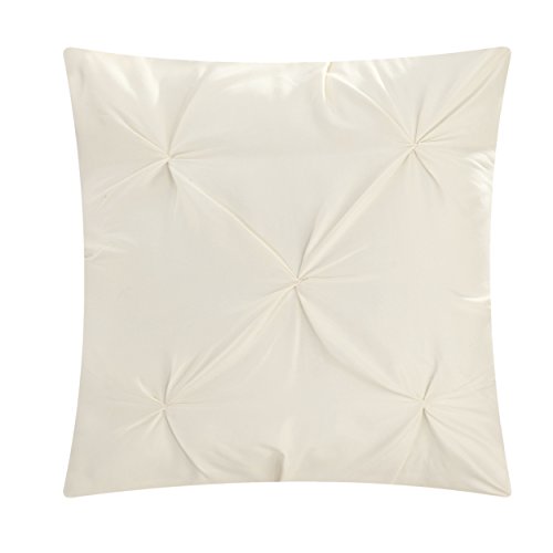 Chic Home 10 Piece Hannah Pinch Pleated, Ruffled and Pleated Complete Queen Bed in a Bag Comforter Set Beige with Sheet Set