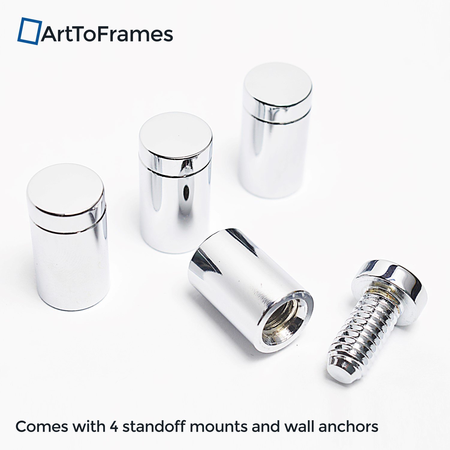 ArtToFrames Floating Acrylic Frame for Pictures Up to 16x20 inches (Full Frame is 20x24) with Chrome Standoff Wall Mount Hardware, Acrylic-109-16x20-69
