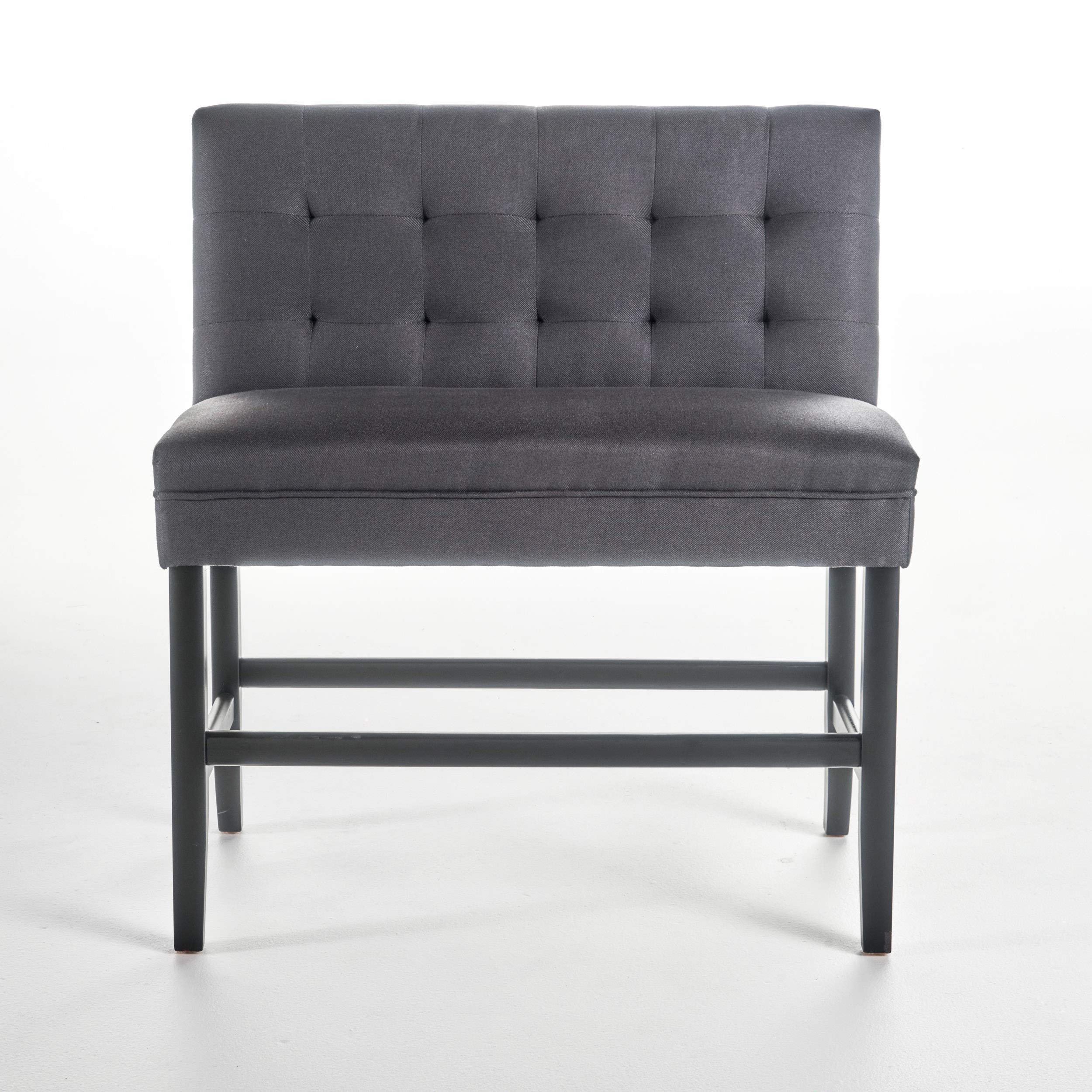 Christopher Knight Home Kenan Fabric Barstool Bench, Dark Charcoal