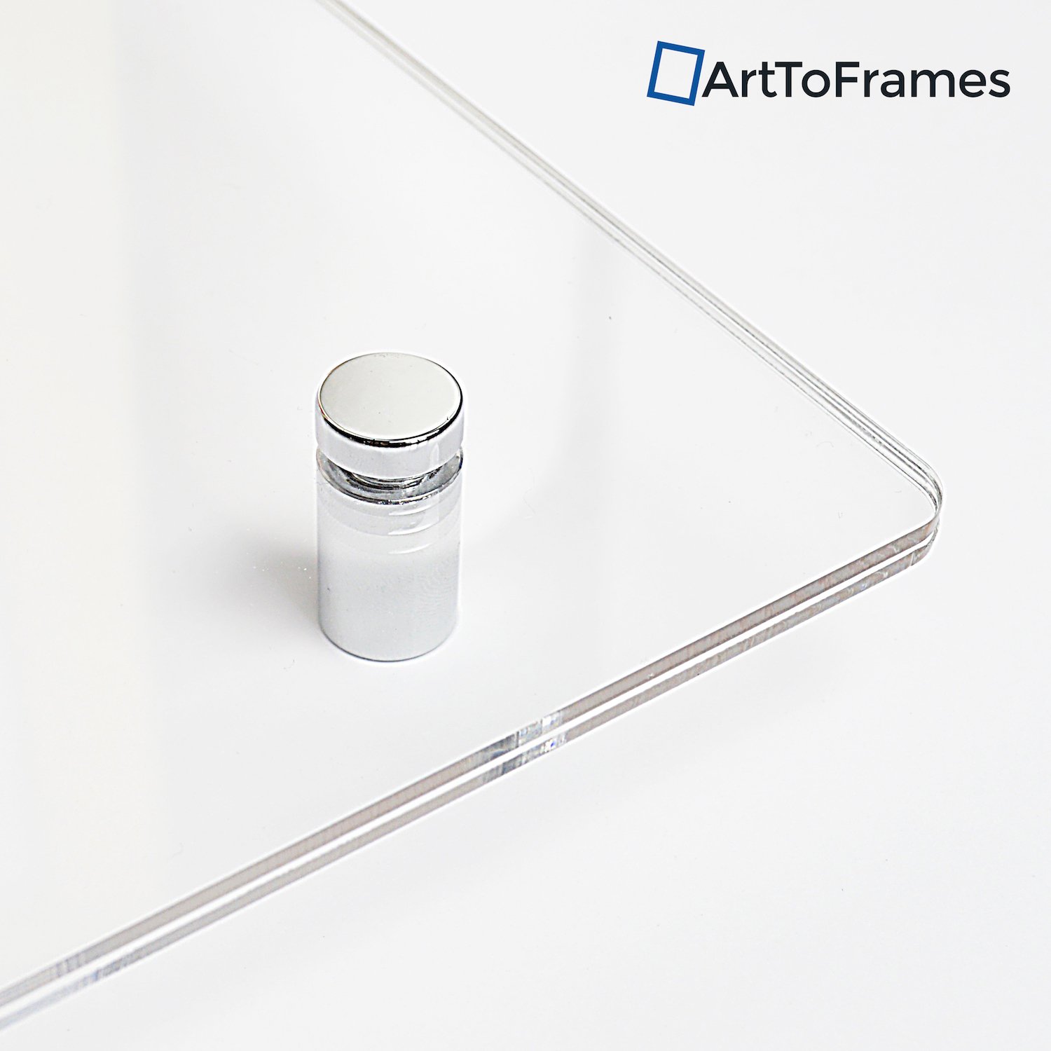 ArtToFrames Floating Acrylic Frame for Pictures Up to 16x20 inches (Full Frame is 20x24) with Chrome Standoff Wall Mount Hardware, Acrylic-109-16x20-69
