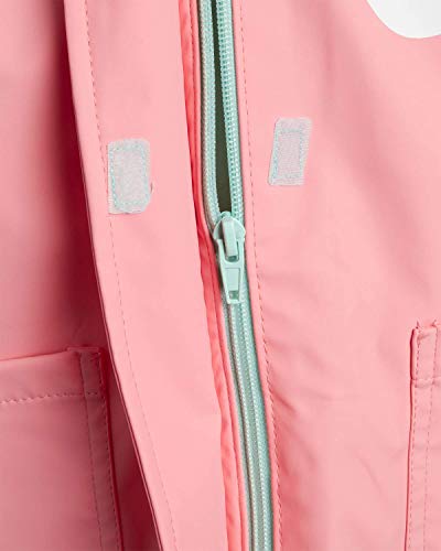 Pink Platinum Girls' Jacket - Lightweight Waterproof Raincoat with Polar Fleece Lined Hood, Size 6X, Soft Coral