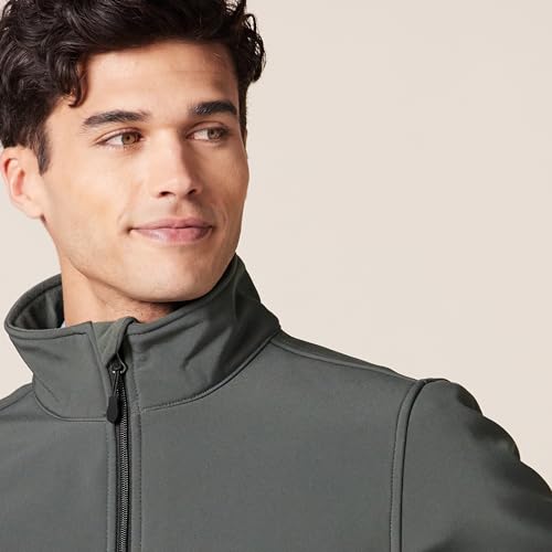 Amazon Essentials Men's Water-Resistant Softshell Jacket, Dark Grey, Small