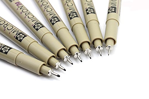 Sakura Pigma Micron pen 005 Black ink marker felt tip pen, Archival pigment ink, fine point for artist drawing pens - 8 pen set