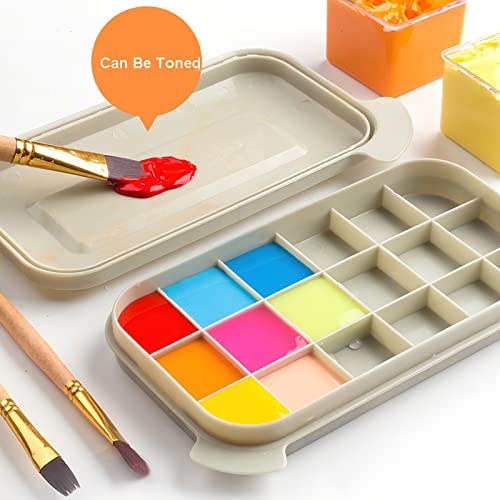 Artist Brush Basin Multifunction Paint Brush Tub with Brush Holder Suitable for Acrylic and Watercolor Painting (Large)