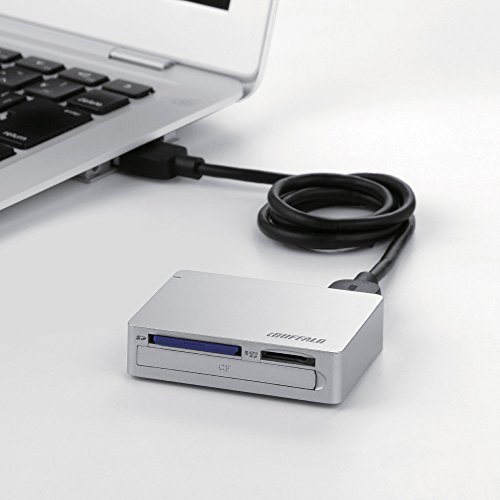 Buffalo BSCR25TU3BK USB 3.0 High Speed Transfer Card Reader, High-End Model, Black