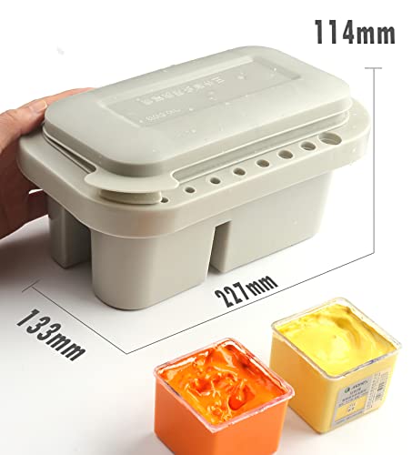 Artist Brush Basin Multifunction Paint Brush Tub with Brush Holder Suitable for Acrylic and Watercolor Painting (Large)