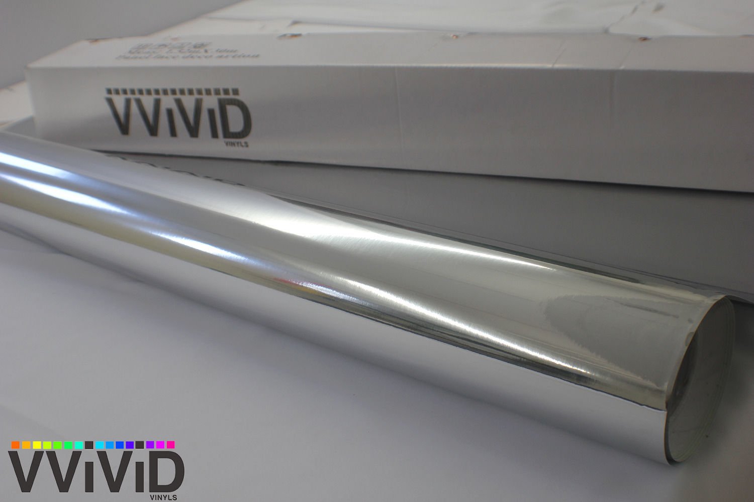 VViViD Silver Mirror Chrome Cast Vinyl Wrap Self-Adhesive Film Decal Air-Release Bubble and Air Free 3mil (1.5ft x 5ft)