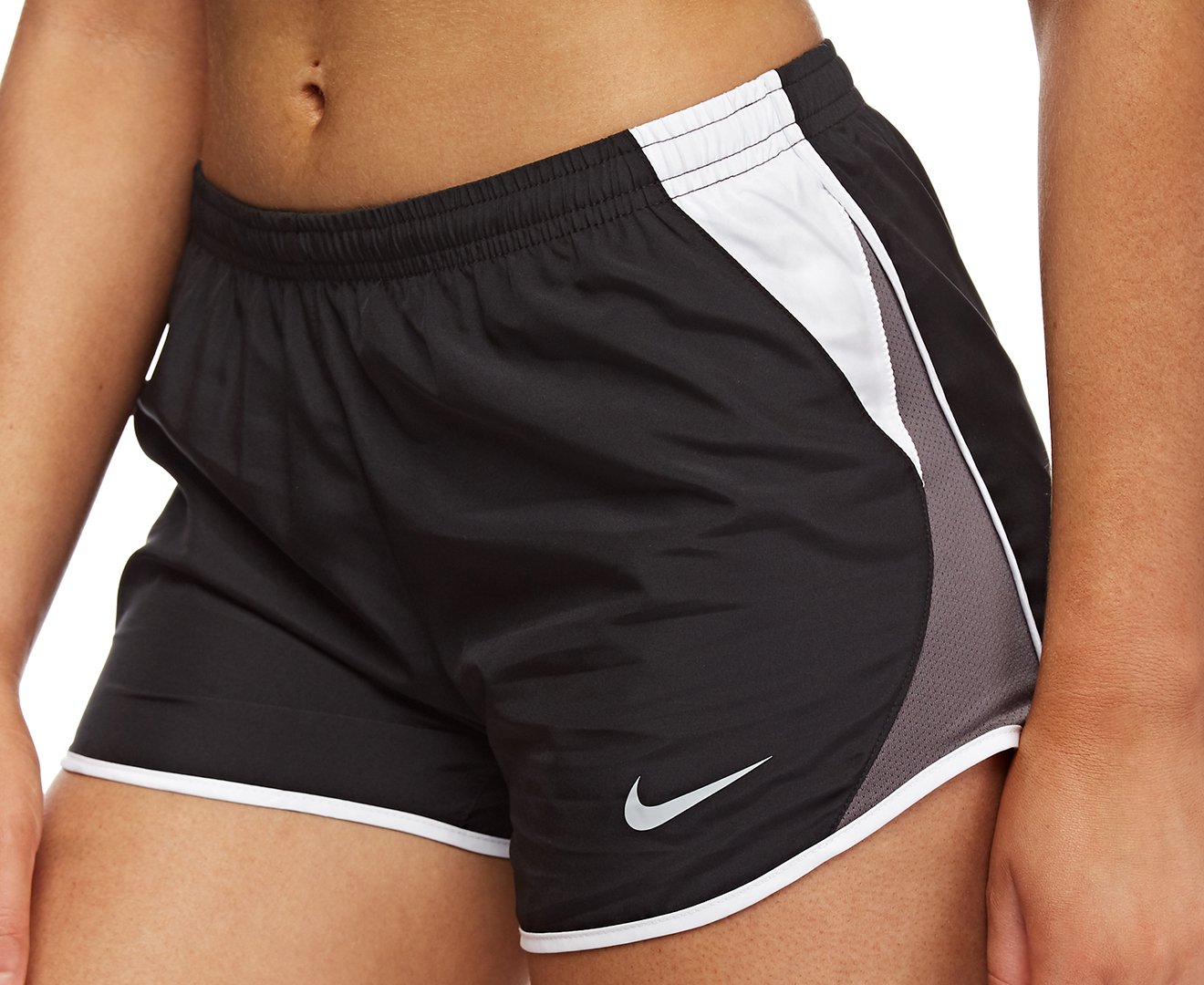 Nike Women's Dry 10K Running Shorts, Black/White/Dark Grey/Wolf Grey, X-Small