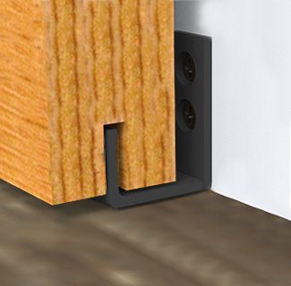 ZEKOO Sliding Barn Door Hardware Door Bottom Floor Guide Wall Guide with Screws Matte Black
