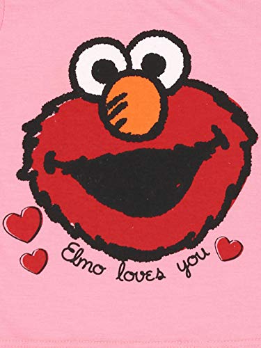 Sesame Street Girls' Modern/Fitted, Pink Elmo Loves You, 18 Months