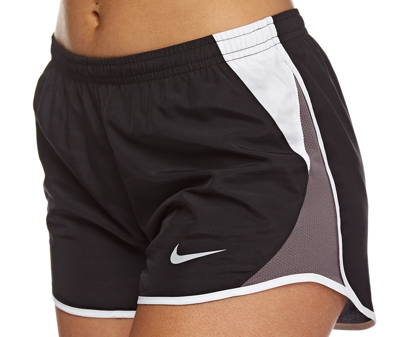 Nike Women's Dry 10K Running Shorts, Black/White/Dark Grey/Wolf Grey, X-Small