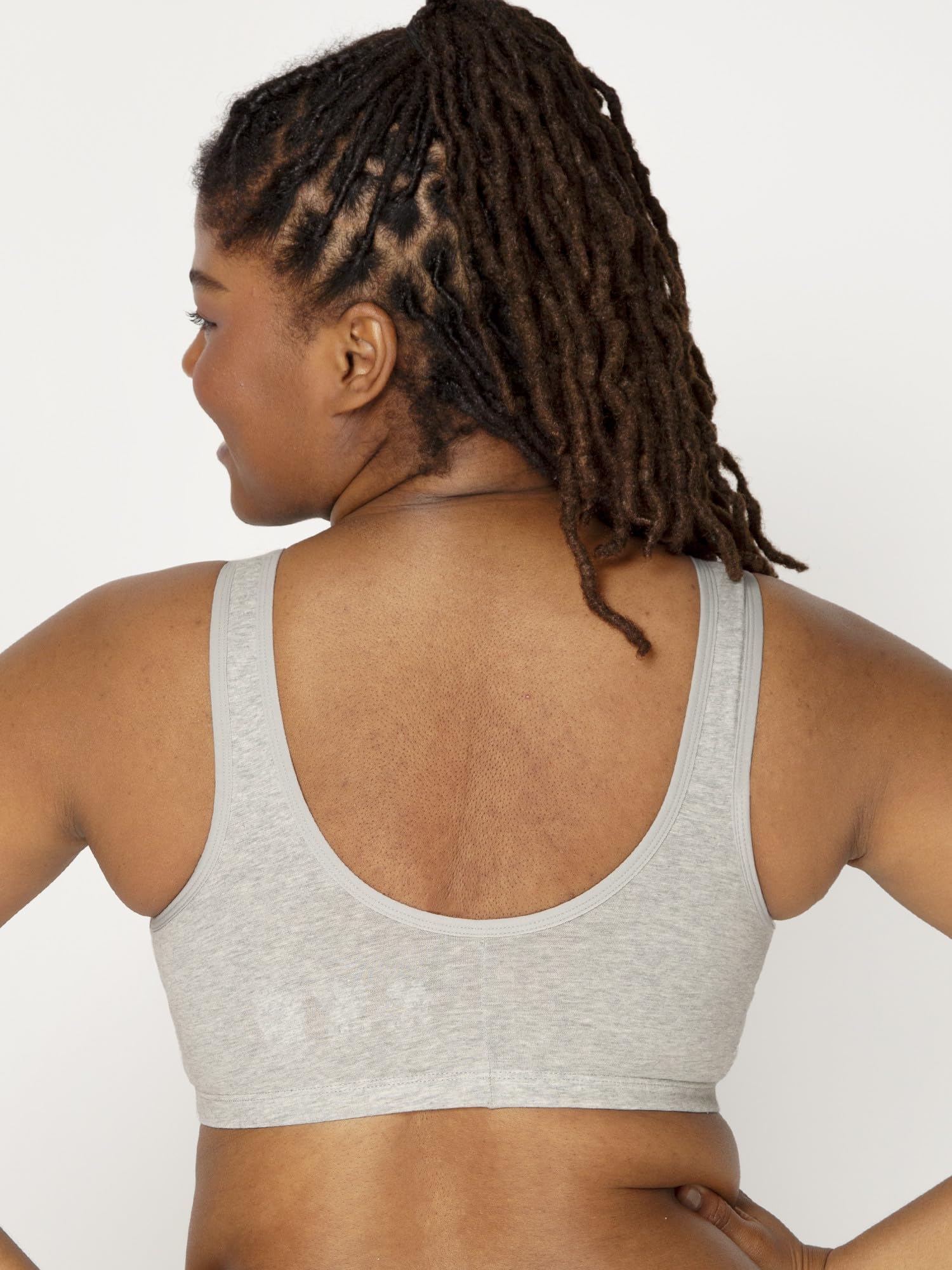Fruit of the Loom Women's Comfort Front Close Sport Bra with Mesh Straps, Heather Grey, 40