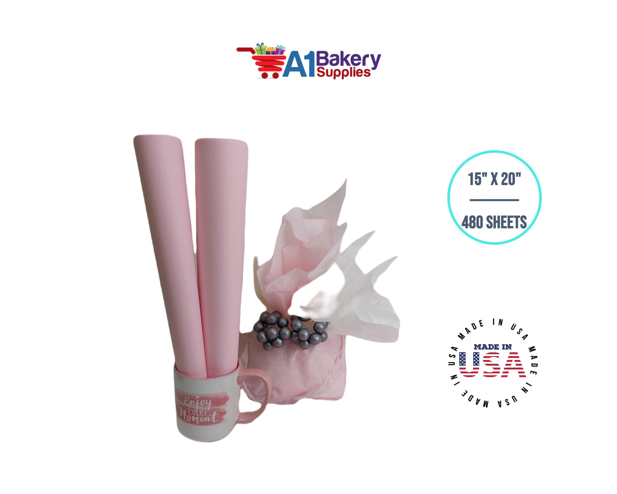 Bulk Blush Tissue Paper 15 inch X 20 inch 480 Sheets Premium Quality Gift wrap Tissue Paper A1 bakery supplies