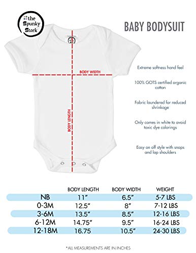 The Spunky Stork Baby Girls Oh My Darlin' Clementine Organic Newborn Bodysuit (3-6M) White