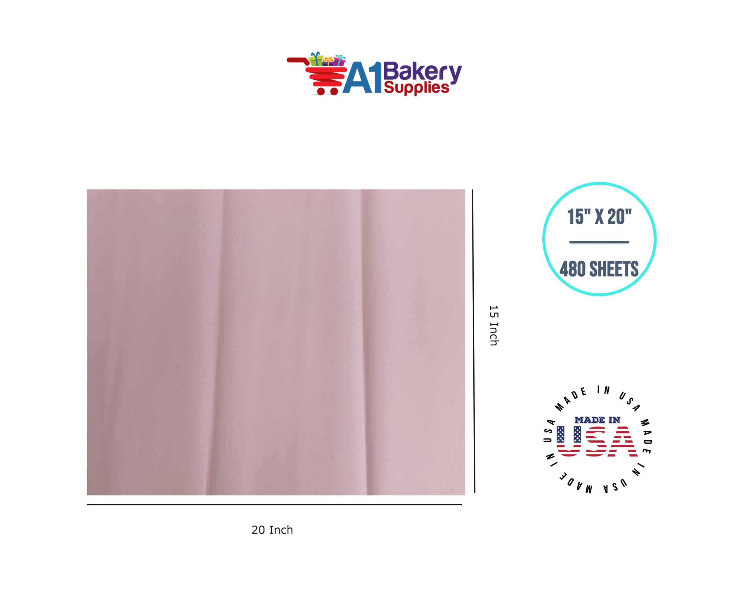 Bulk Blush Tissue Paper 15 inch X 20 inch 480 Sheets Premium Quality Gift wrap Tissue Paper A1 bakery supplies