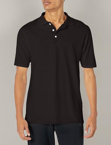 Hanes mens Short Sleeve X-temp Performance Polo fashion t shirts, Black, X-Large US
