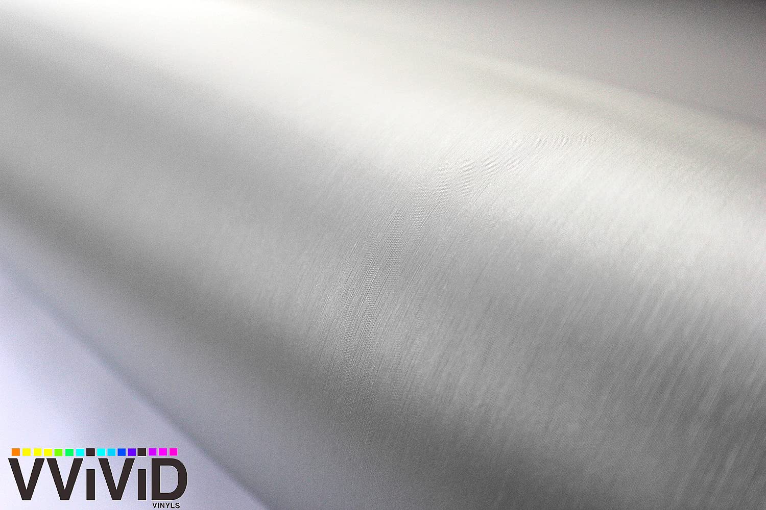 VViViD® XPO Silver Brushed Steel Car Wrap Vinyl Roll with Air Release Technology (1.49ft x 5ft)