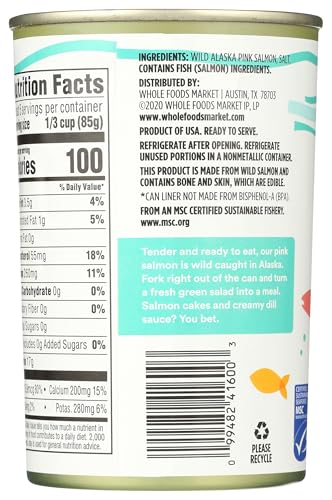 365 by Whole Foods Market, Wild Alaskan Pink Salmon, 14.75 Ounce