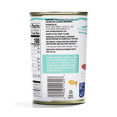 365 by Whole Foods Market, Wild Alaskan Pink Salmon, 14.75 Ounce