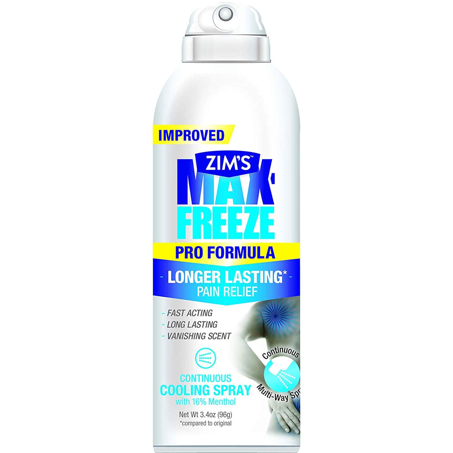 Zim's - Max-Freeze Maximum Muscle & Joint Pain Relief Continuous Spray Formula Vanishing Scent - 4 oz. by Zims