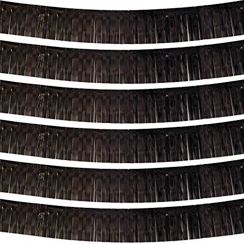 Blukey Black Parade Float Foil Fringe Skirting Decorations- Pack of 6 - Each 10 Feet by 15 Inch, Metallic Tinsel Drapes Garland Party Supplies for Bridal Shower, Bachelorette, Easter Day, Halloween