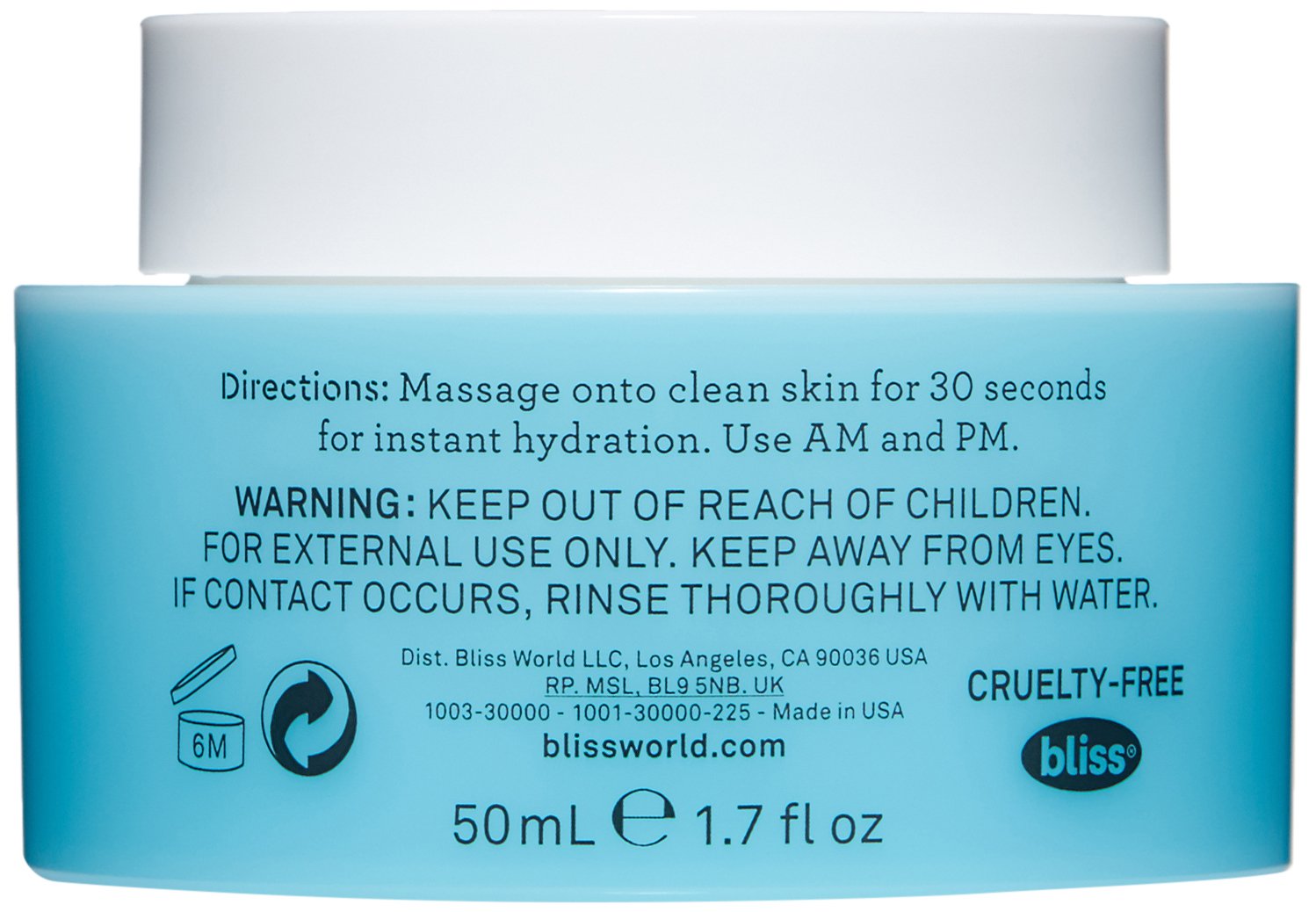 bliss Drench and Quench Cream-To-Water Daily Moisturizer and Hydrating Skin Cream for Balancing and Brightening, Vegan Formula, 1.7 Ounce