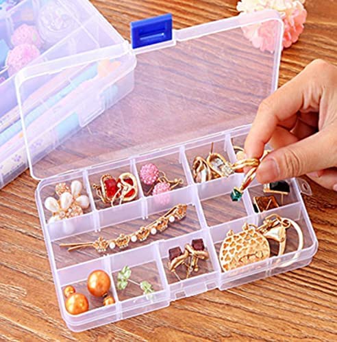 Yinpecly Component Storage Box 230x120x40mm Adjustable Divider Grids Removable Compartment PP Organizer for Jewelry Beads Earring Container Tool Fishing Hook Small Accessories 1Pcs