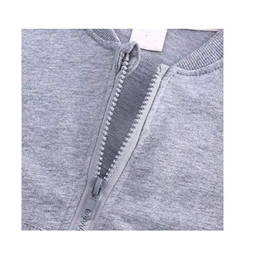 Baby Boy Girl Hoodie Tracksuit Zipper Jacket Outfits Set Gray