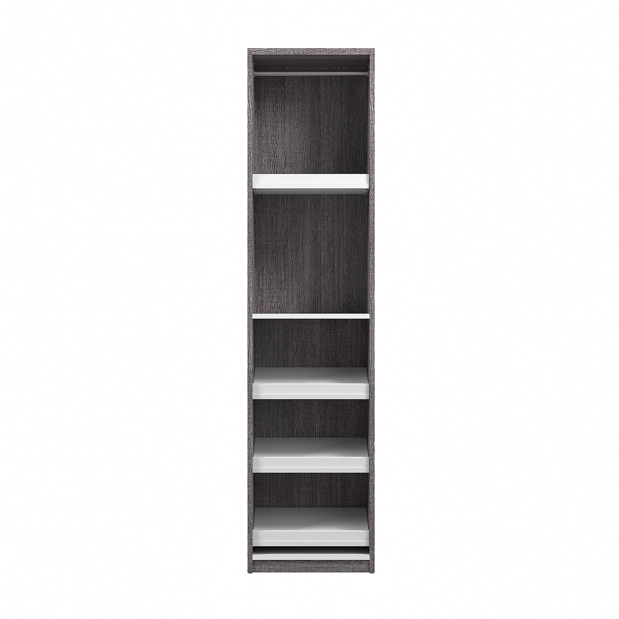 Bestar Cielo Closet Organizer, 20-inch Bark Gray and White Wardrobe for Bedroom, Mudroom, Entryway, or Kitchen Pantry