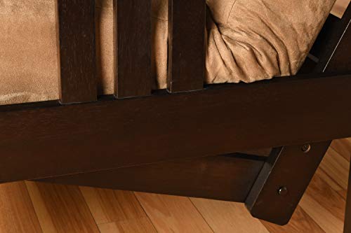 Kodiak Furniture Monterey Futon Set in Espresso Finish, Suede Navy