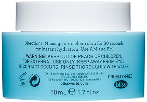 bliss Drench and Quench Cream-To-Water Daily Moisturizer and Hydrating Skin Cream for Balancing and Brightening, Vegan Formula, 1.7 Ounce