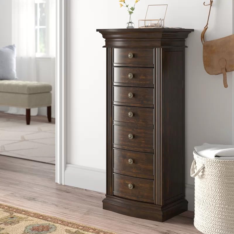 Hives and Honey Landry Jewelry Armoire, 18W x 12.5D x 40H", Walnut