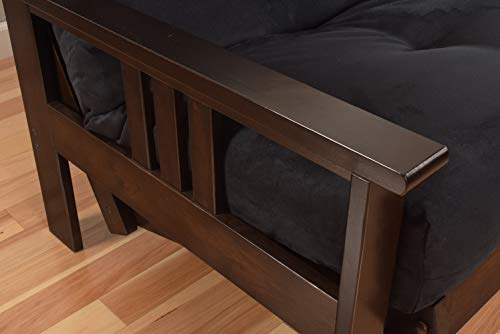 Kodiak Furniture Monterey Futon Set in Espresso Finish, Suede Navy