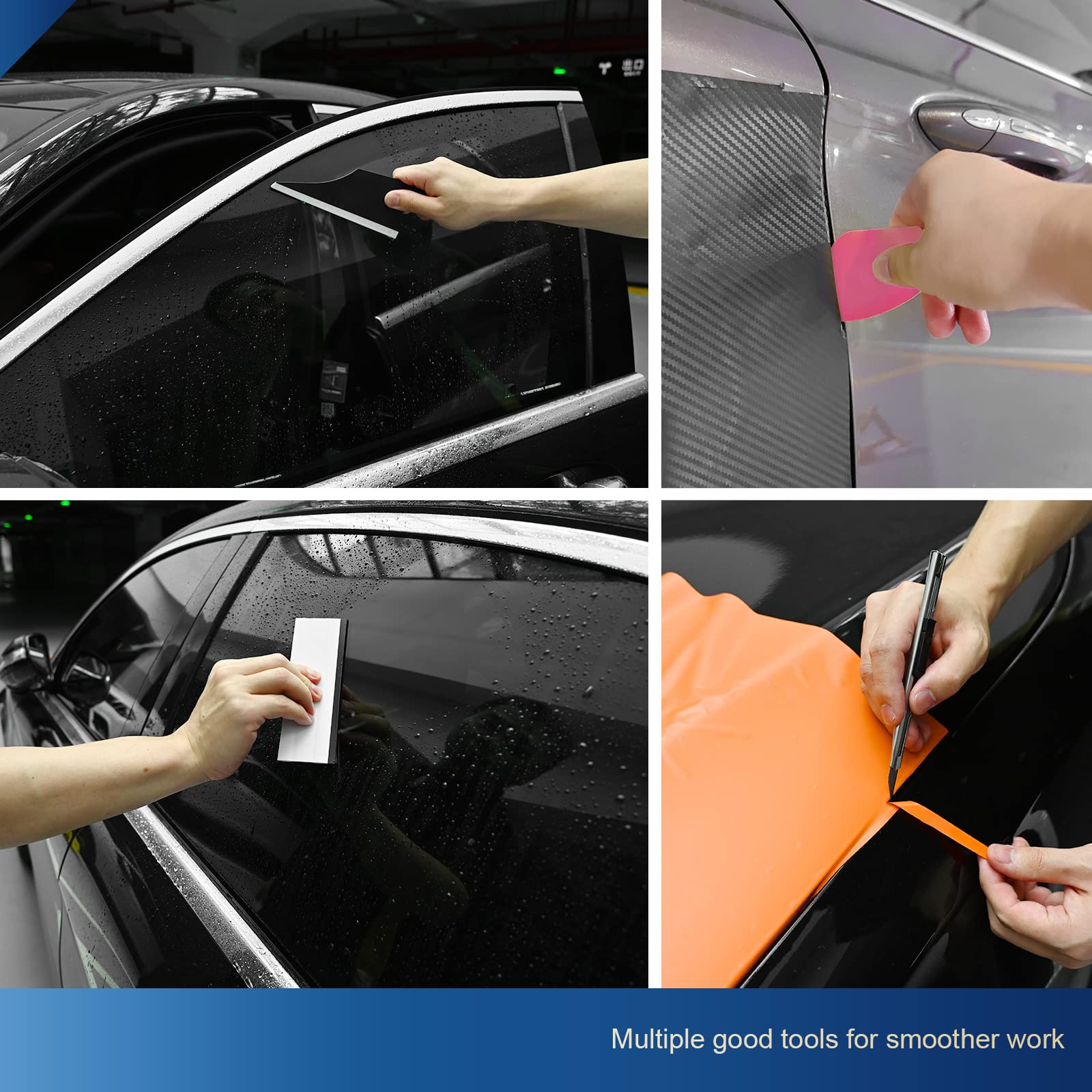 EHDIS Window Tint Tool Kit Vinyl Wrap Installation Tool with Heat Gun for Car Wrapping Window Tint Film Applicator with Felt Tint Squeegee,Vinyl Cutter,Razor Scraper,Vinyl Magnet Holder,Working Glove