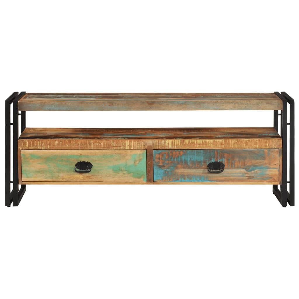 vidaXL TV Stand, TV Unit for Living Room, Sideboard with Drawer, Entertainment Center Media Unit Cupboard, Industrial Style, Solid Reclaimed Wood