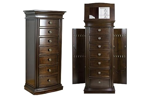 Hives and Honey Landry Jewelry Armoire, 18W x 12.5D x 40H", Walnut