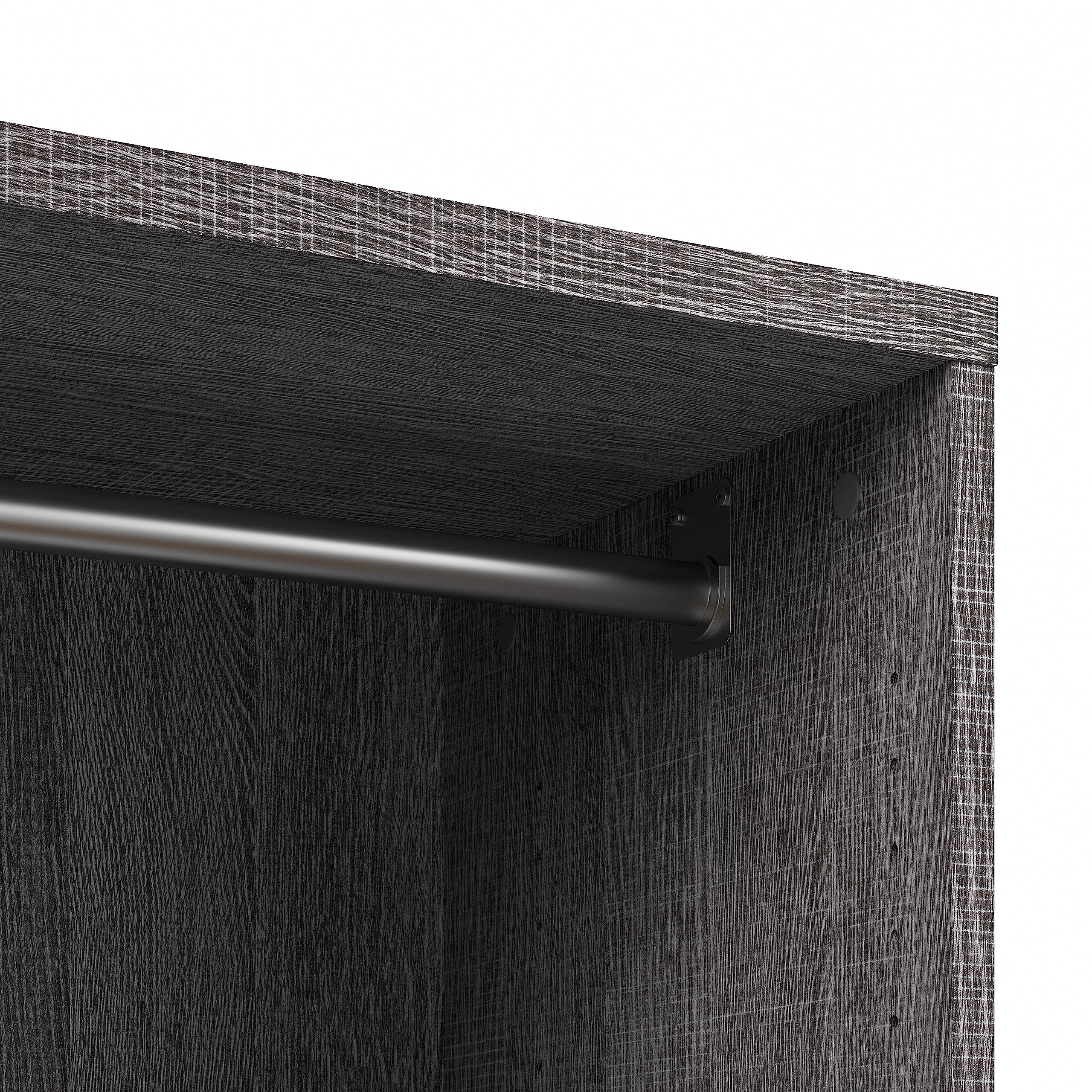 Bestar Cielo Closet Organizer, 20-inch Bark Gray and White Wardrobe for Bedroom, Mudroom, Entryway, or Kitchen Pantry