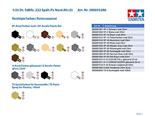 TAMIYA 300035286 – 1:35 WWII Special Automotive 222 Direct-Action Reconnaissance Tank North Africa (3)
