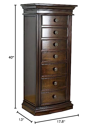Hives and Honey Landry Jewelry Armoire, 18W x 12.5D x 40H", Walnut