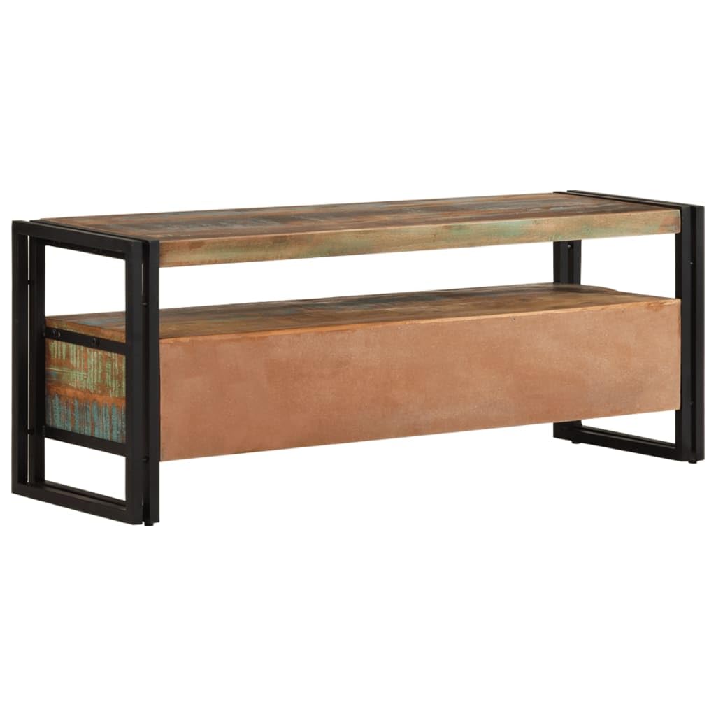 vidaXL TV Stand, TV Unit for Living Room, Sideboard with Drawer, Entertainment Center Media Unit Cupboard, Industrial Style, Solid Reclaimed Wood
