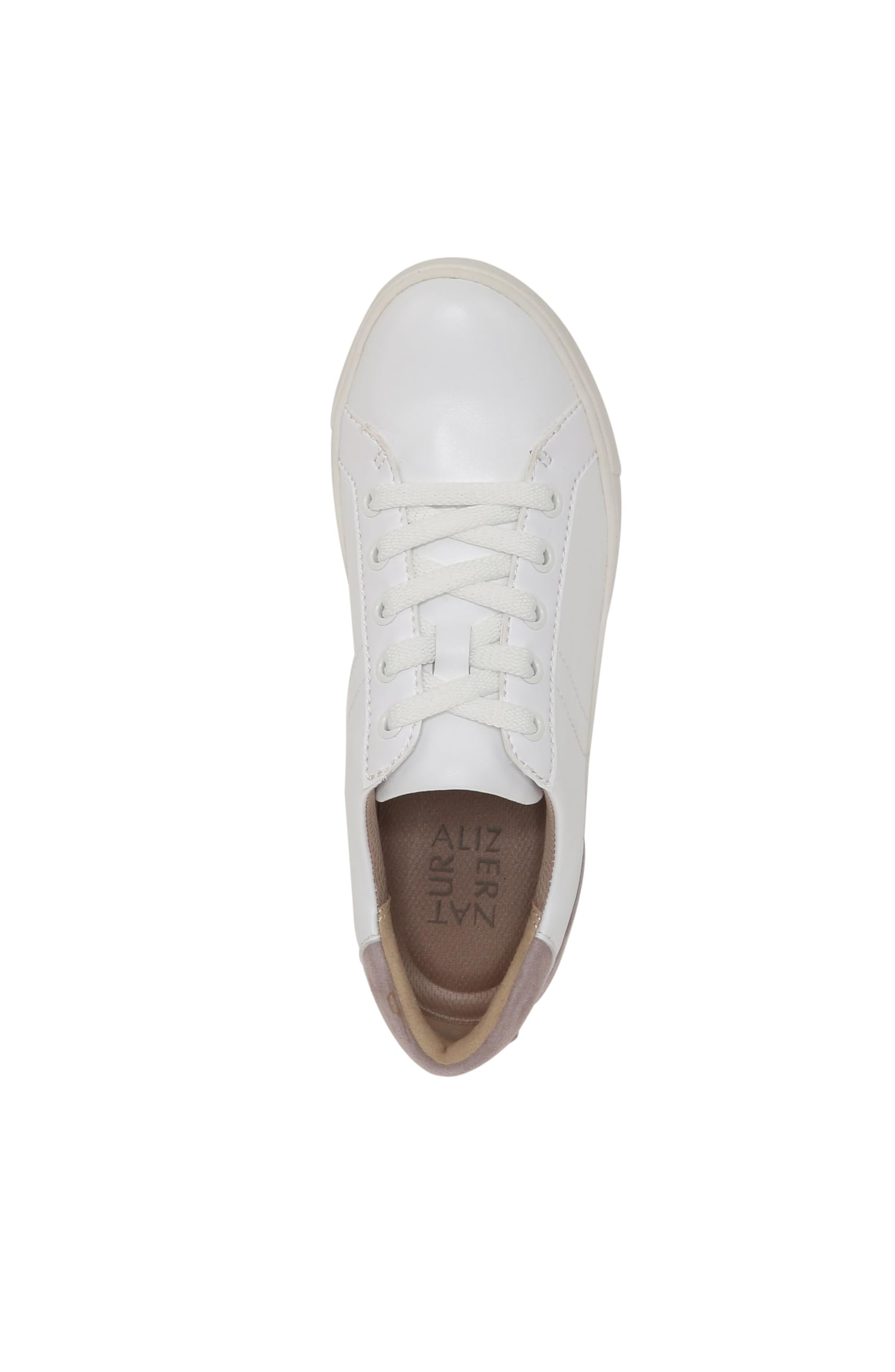 Naturalizer Womens Morrison Comfortable Lace Up Fashion Casual Sneaker,White Leather Taupe,8.5 W US