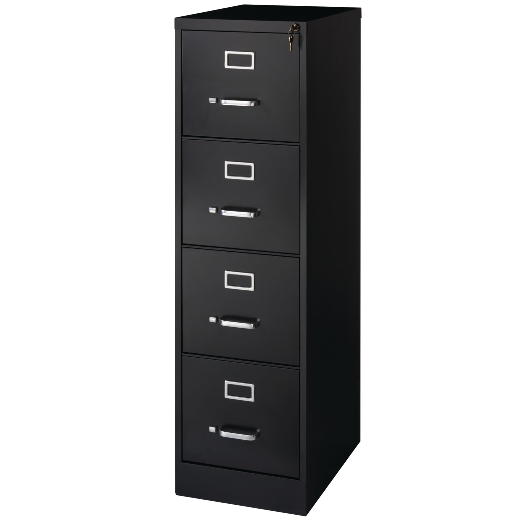 Workpro - File Cabinet - Letter Size Steel Vertical File, 4-Drawer - 22" d x 52" h x 15" w - 25.25" x 17.25" x 54.5" - Black