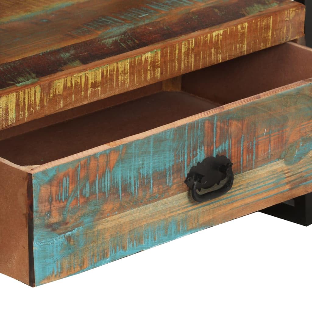 vidaXL TV Stand, TV Unit for Living Room, Sideboard with Drawer, Entertainment Center Media Unit Cupboard, Industrial Style, Solid Reclaimed Wood