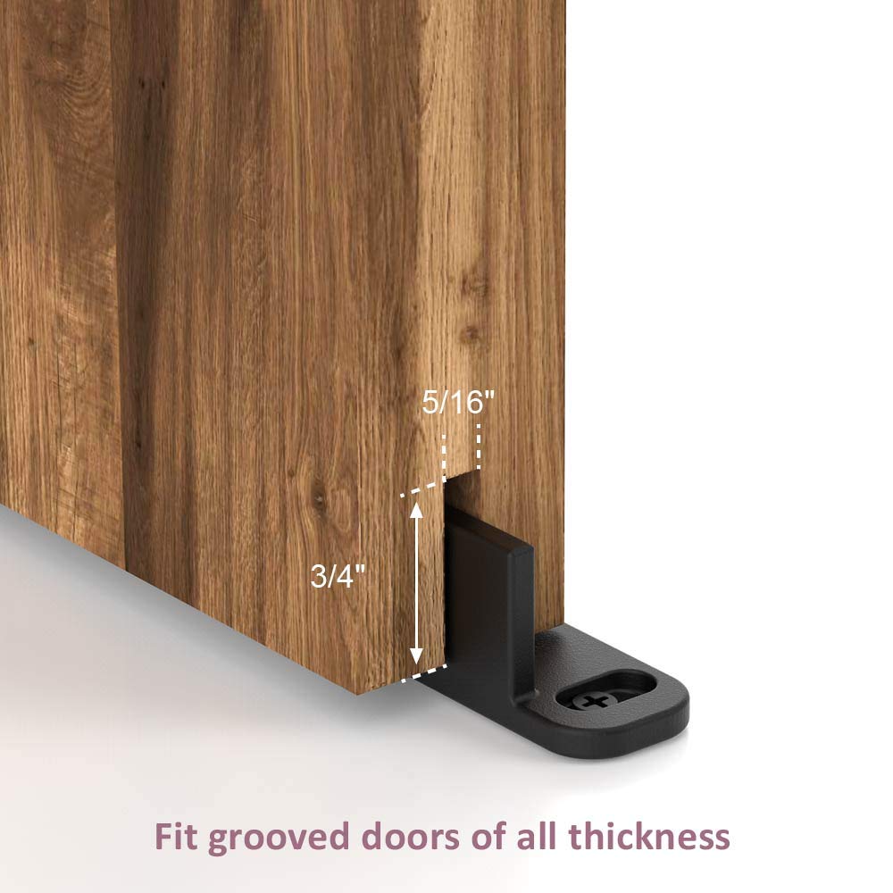 ZEKOO Adjustable Sliding Barn Door Hardware Door Bottom Floor Guide Plastic Limit The Door with Screws (2set)